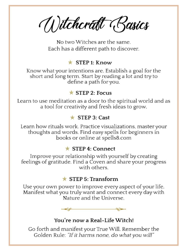 Witchcraft Basics 5 Steps Spells8 | PDF