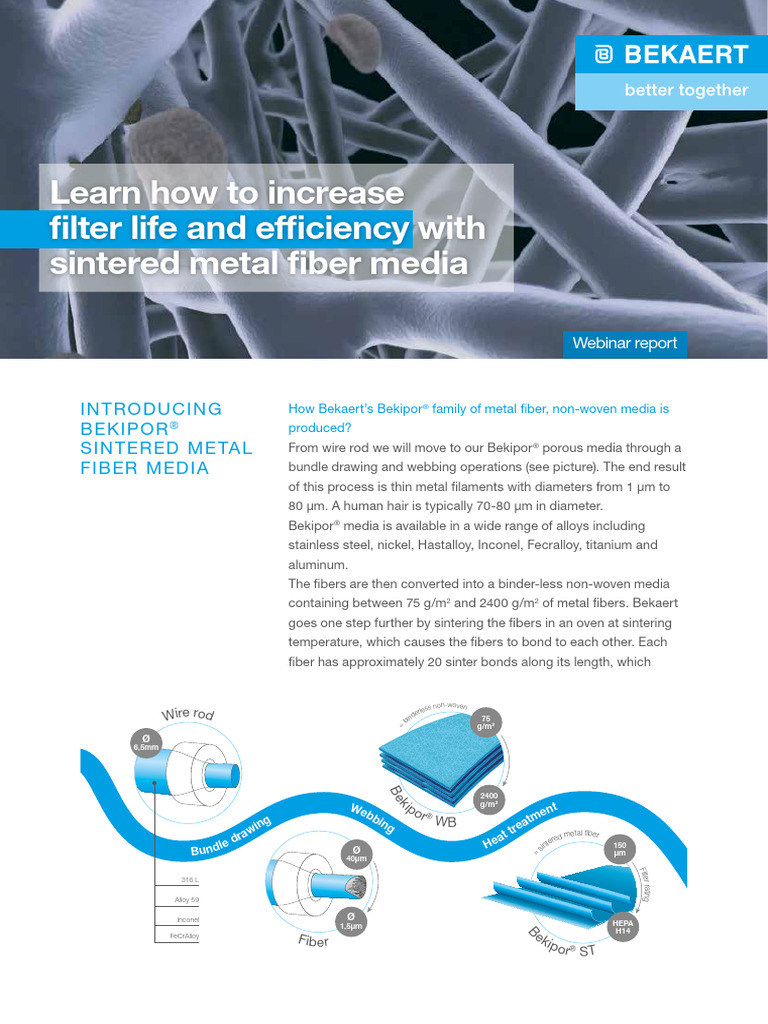 Webinar Report - Sintered Metal Fiber Media | PDF | Filtration | Building Engineering