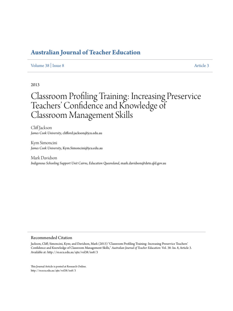 Classroom Profiling Training | PDF | Career & Growth | Wellness
