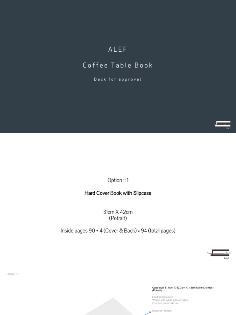 Alef - Coffee Table Book (Option 1-2) VER 02-27-04-2023 - B | PDF | Paper | Communication Design