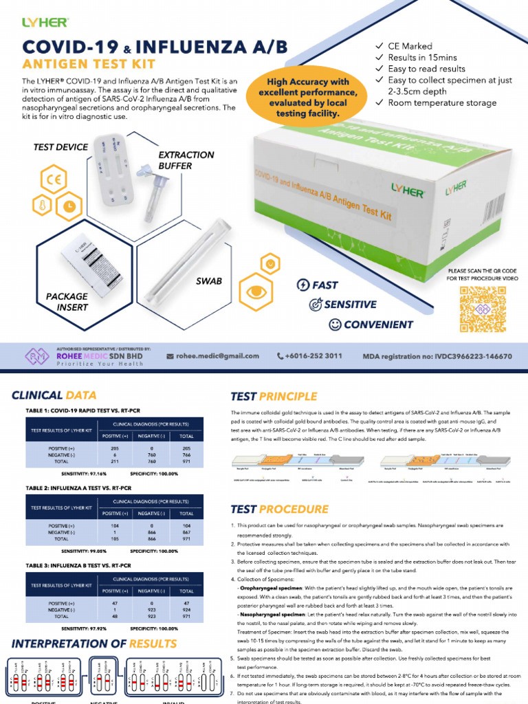 LYHER COVID-19 AND INFLUENZA AB ANTIGEN TEST KIT - Compress | PDF ...