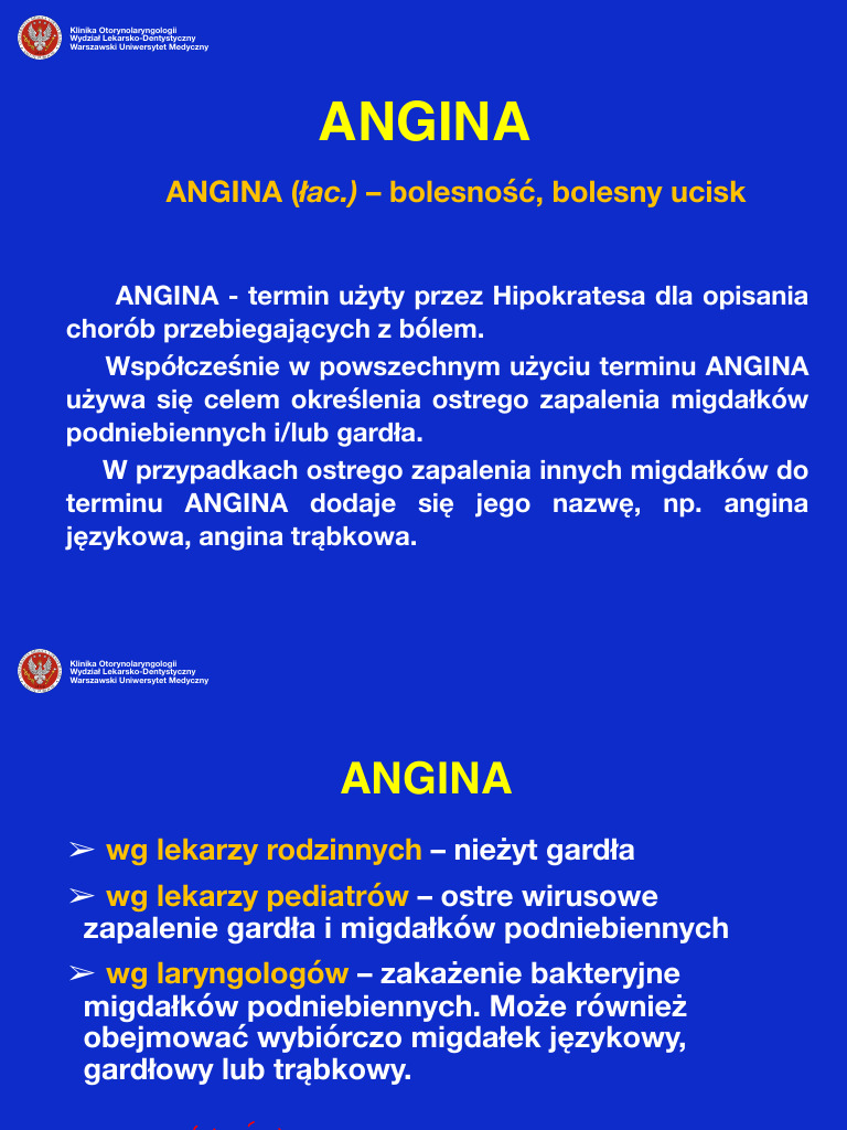 ANGINA - Prezentacja | PDF