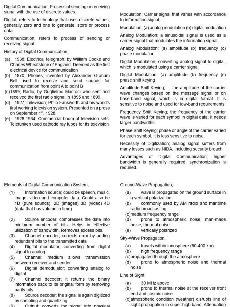 Digital Communication Pdf Modulation Telecommunications