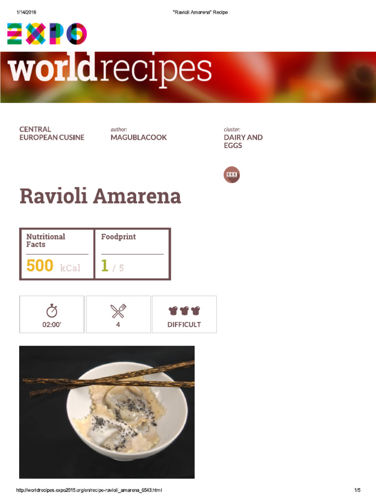 Ravioli Amarena - Recipe | PDF