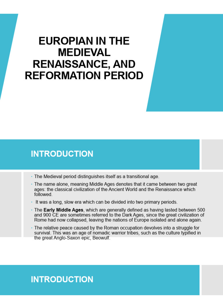 Europian in The Medieval Renaissance and Reformation | PDF ...