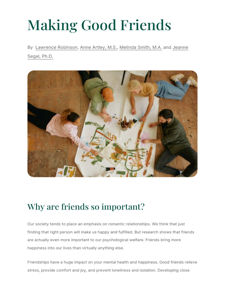Making Good Friends | PDF | Friendship | Shyness
