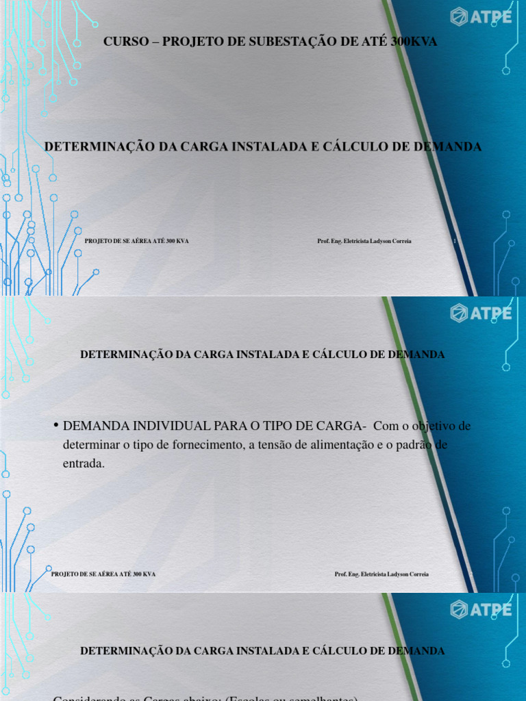 Calculo de Demanda | Download grátis PDF | Potência (Física) | Eletricidade