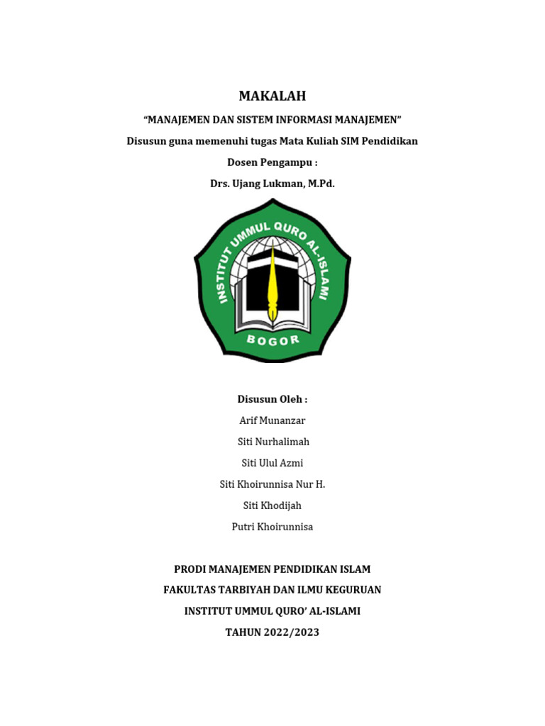 Makalah Kel. 1 (SIM Pendidikan) | PDF | Karier & Perkembangan | Bisnis