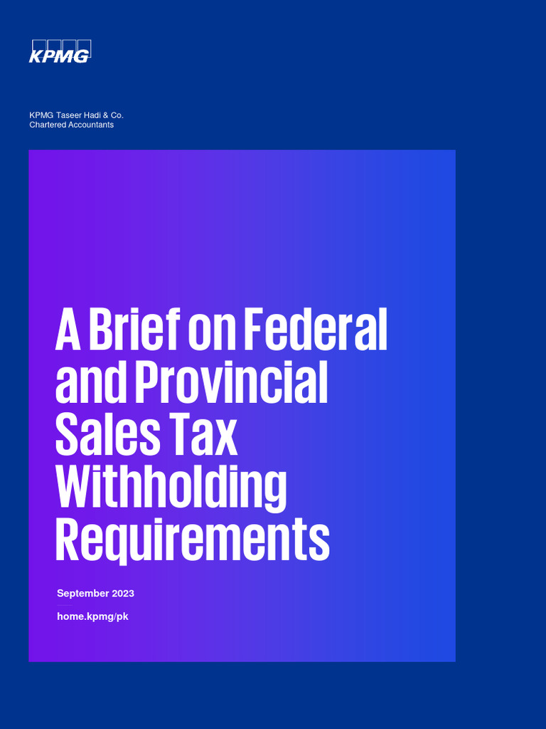 Pakistan Sales Tax Withholding Guide | PDF