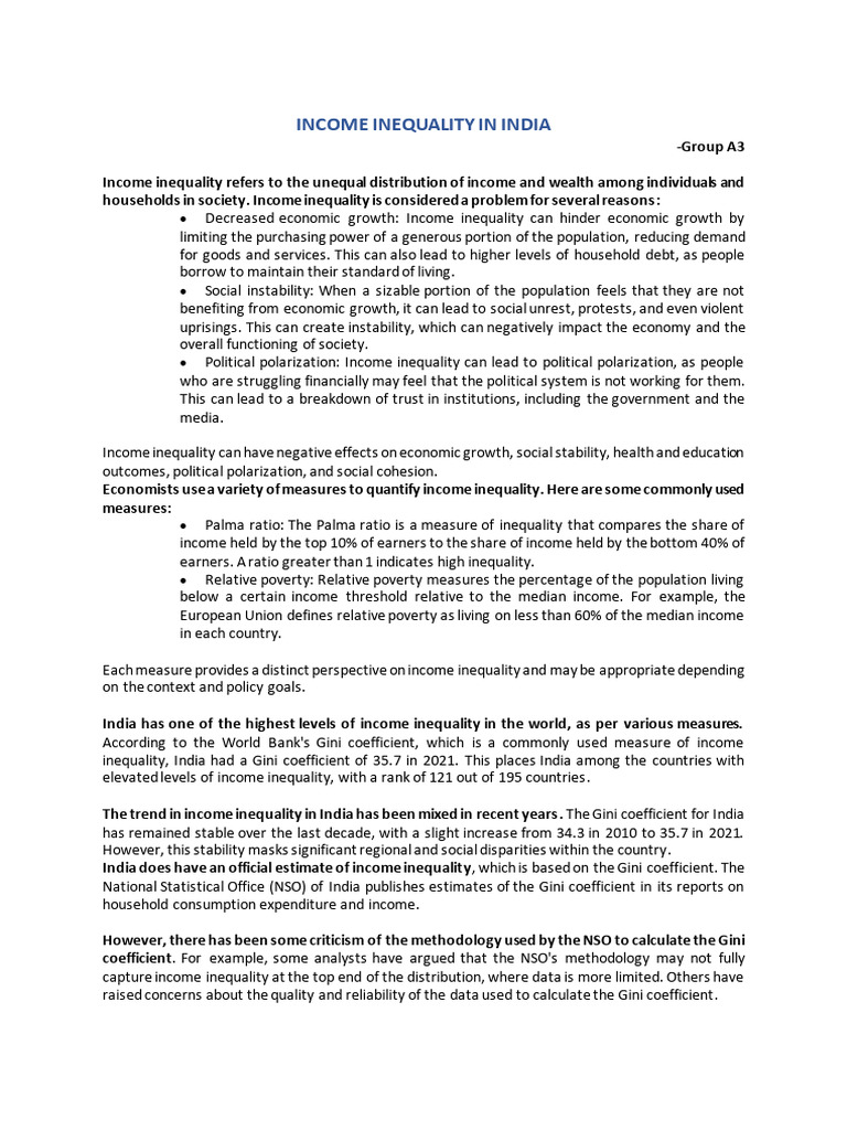 A3 Note | PDF | Economic Inequality | Discrimination & Race Relations