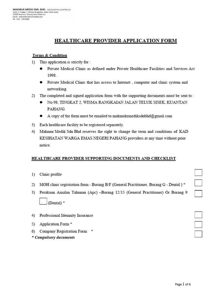 Healthcare Provider Application Form | PDF | General Practitioner | Health Care