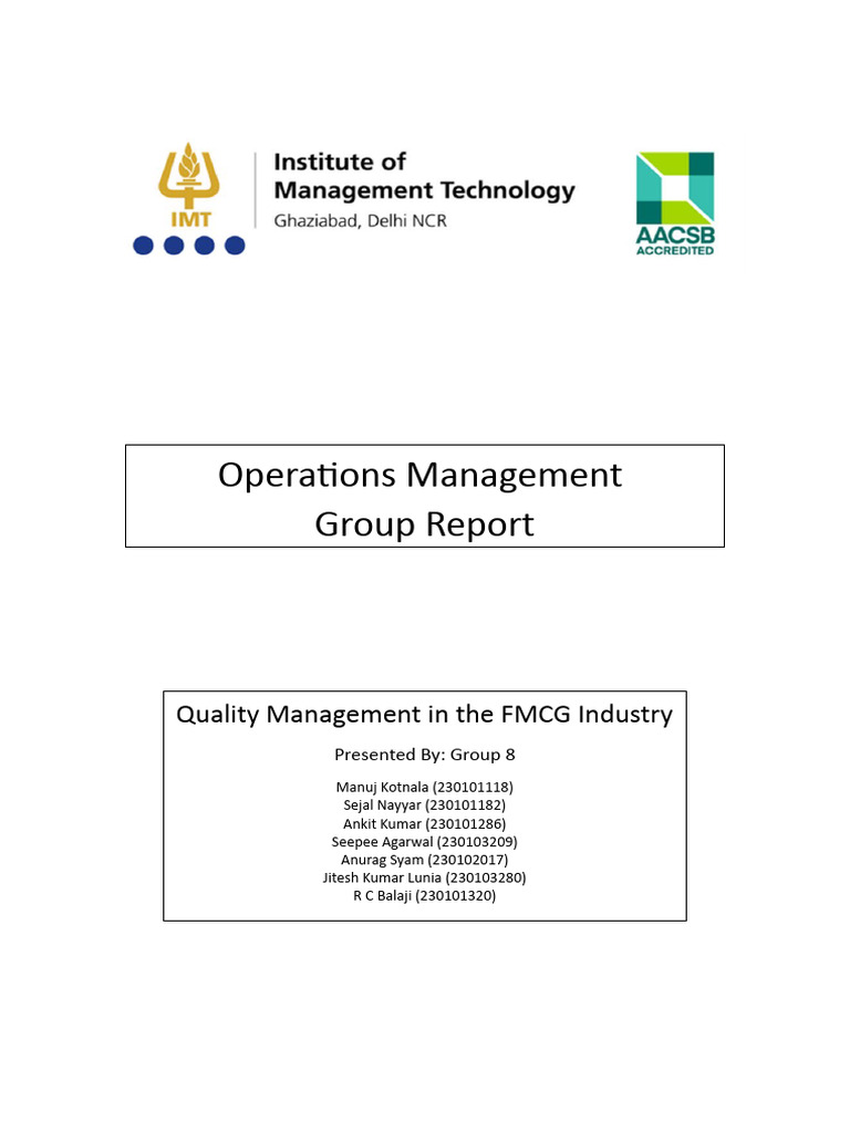 OM Report | PDF | Quality Management | Hazard Analysis And Critical ...