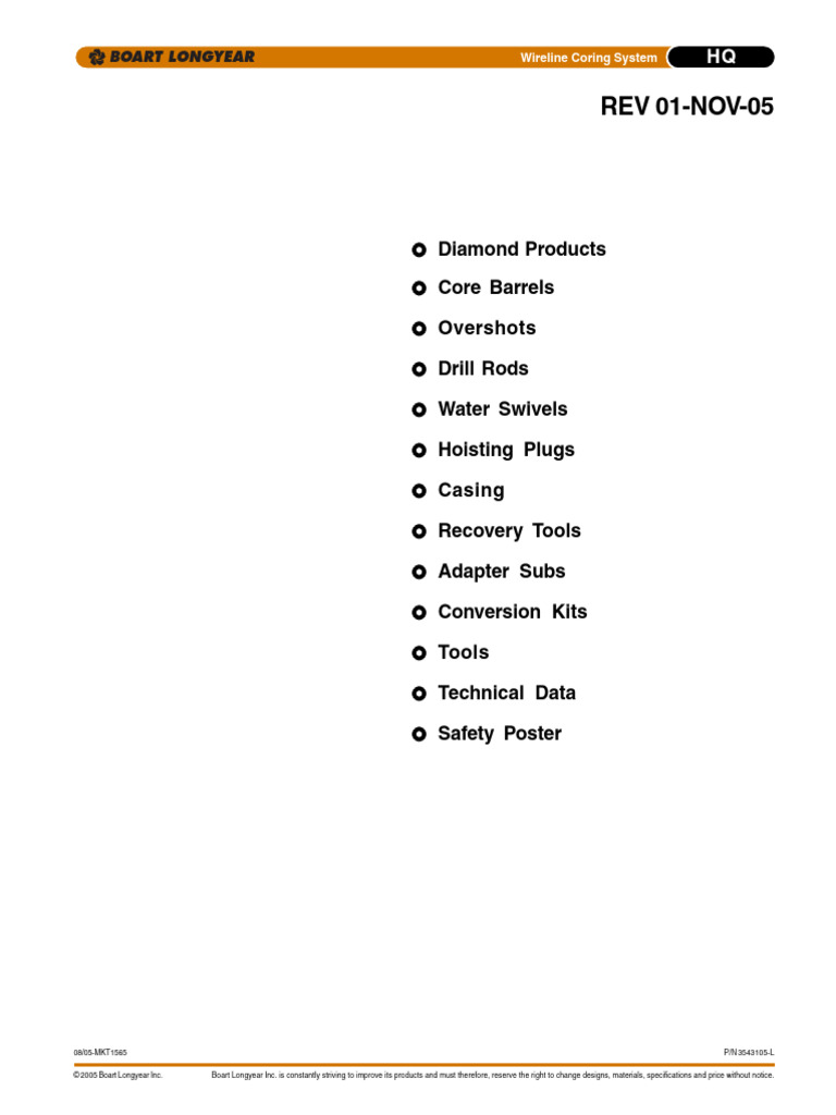 Catalogo Boart Longyear | PDF | Abrasive | Drilling