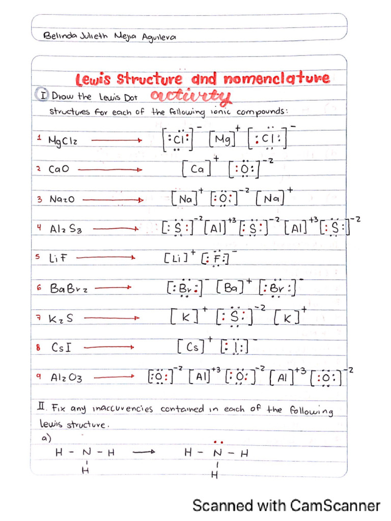 Lewis Structure and Nomenclature Activit | PDF
