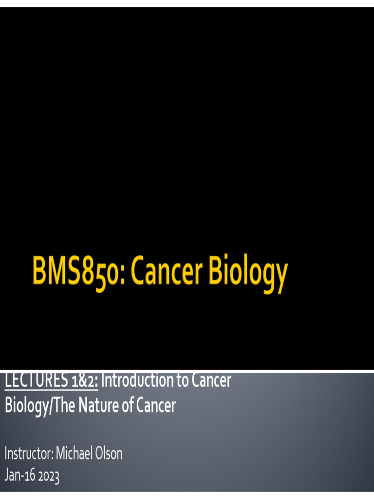Cancer Bio Lecture 1 | PDF | Cancer | Epithelium