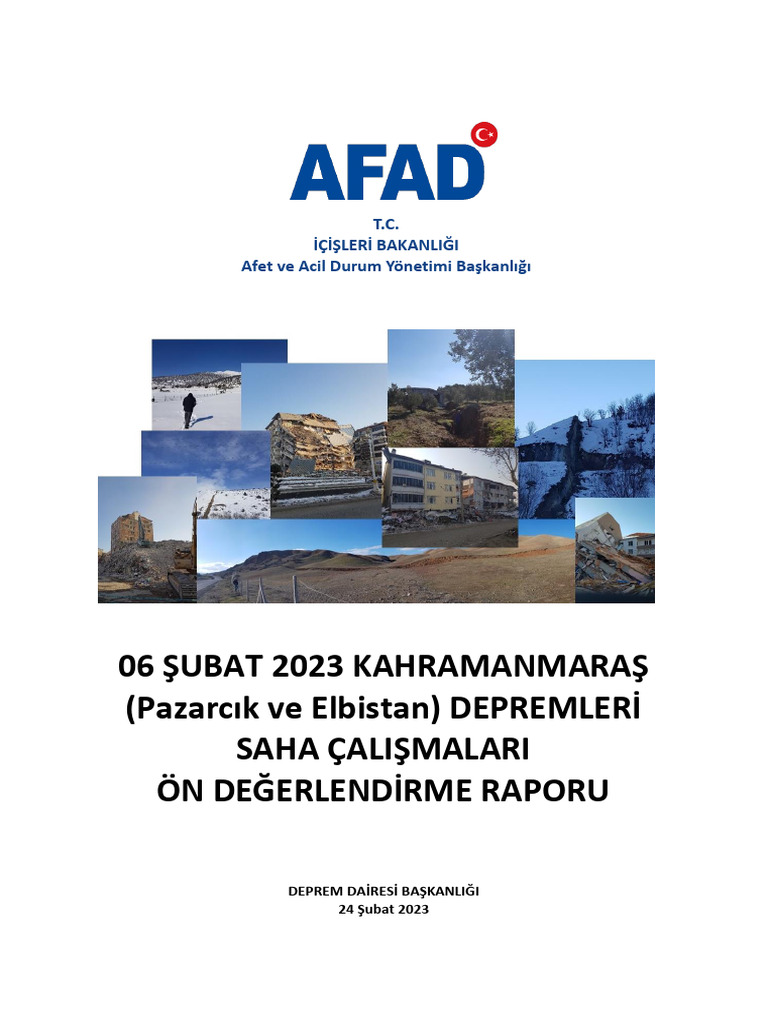 AFAD-ÖN RAPOR Arazi_Onrapor_28022023_surum1_revize | PDF