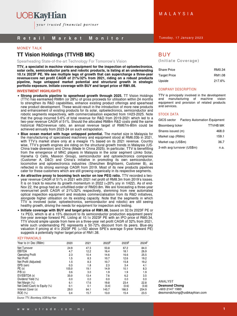 TT Vision Holdings Spearheading State of The Art Technology For | PDF ...