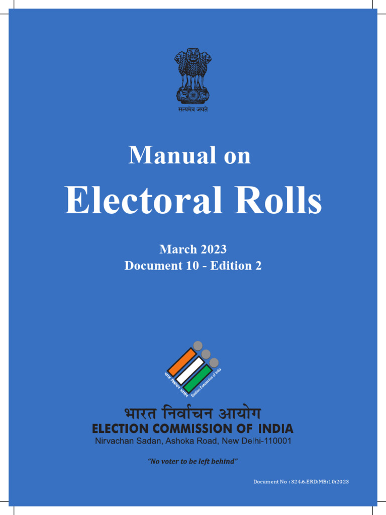 Manual On Electoral Rolls - Updated | PDF
