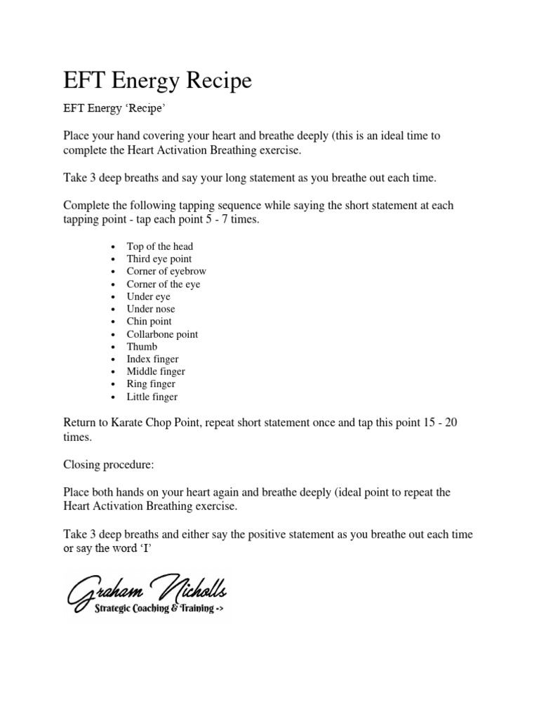 EFT Energy Recipe PDF | PDF