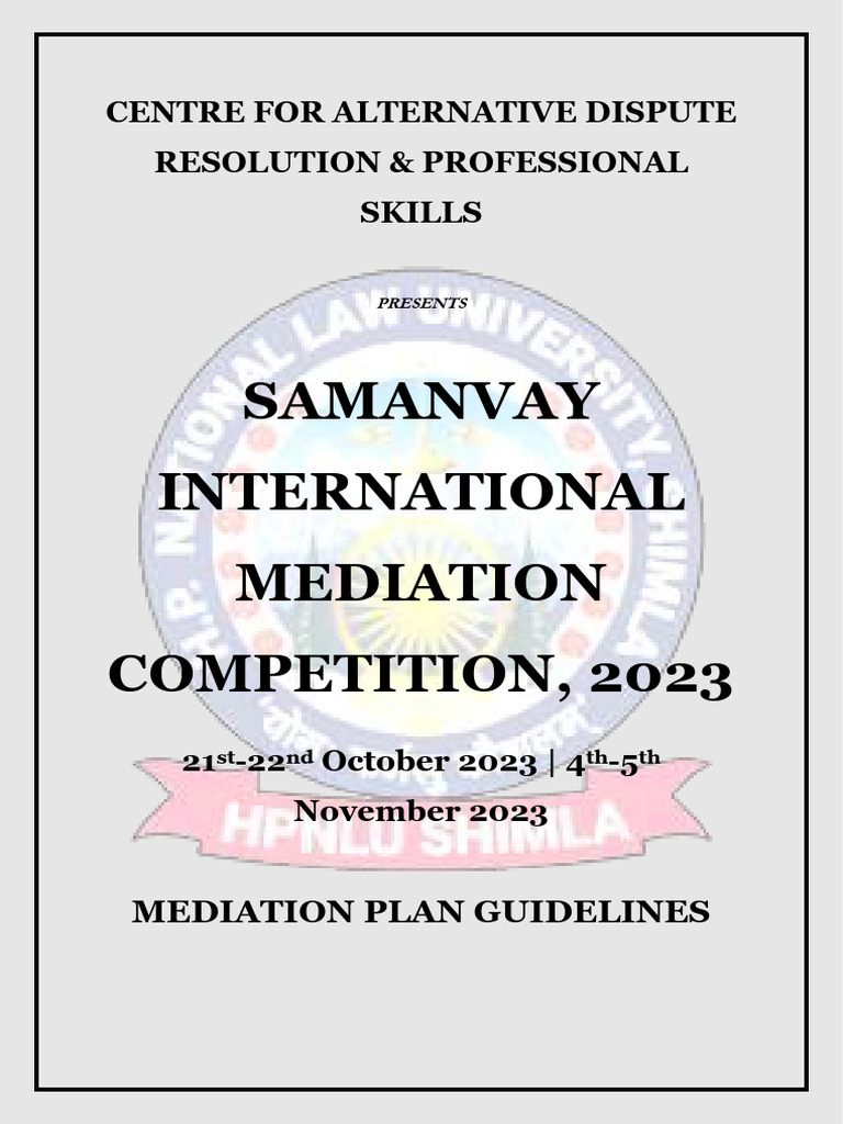 Mediation Plan Guidelines | PDF