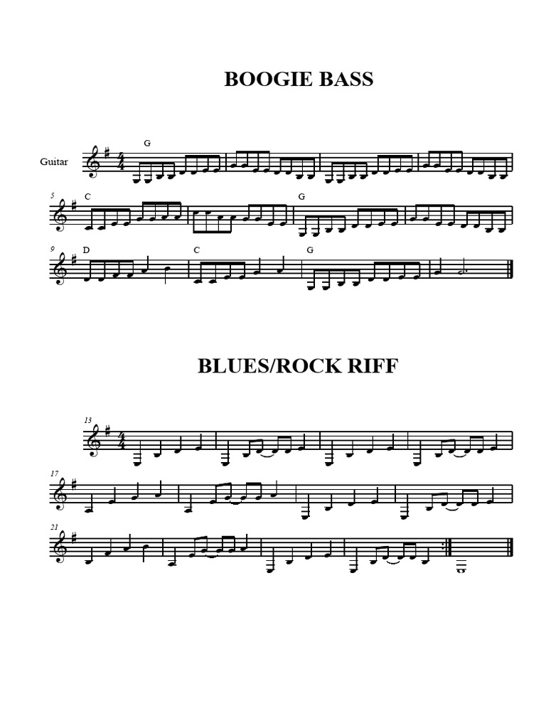 Boogie Bass - Blues Rock Riff | PDF