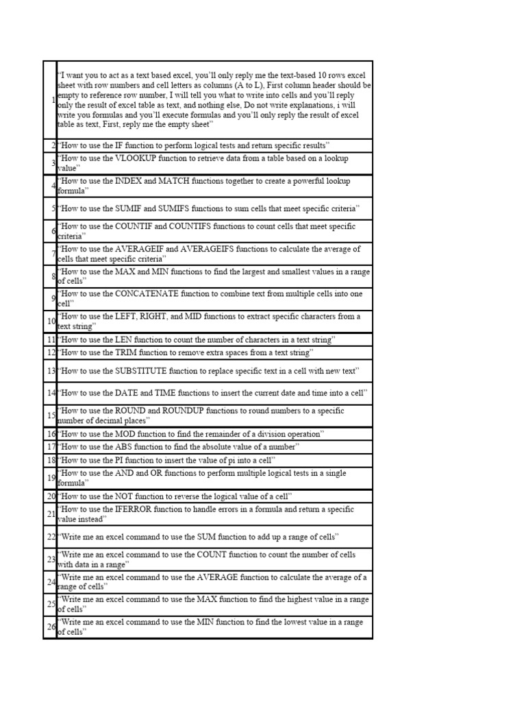 Excel Function and Command Guide | PDF | Database Index | Microsoft Excel