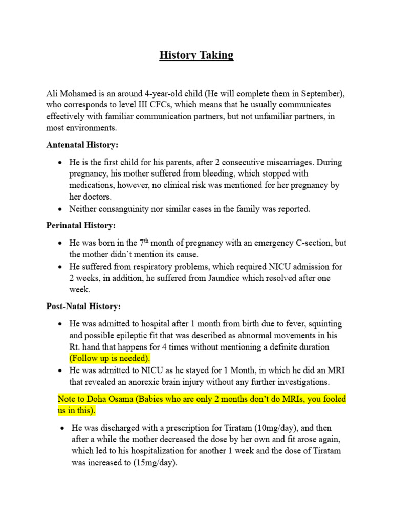 History Taking | PDF