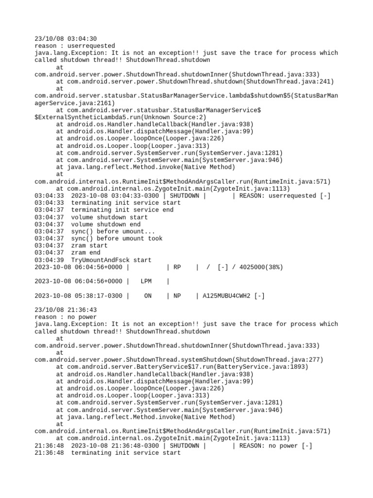 Power Off Reset Reason | PDF | Java (Programming Language) | Object Oriented Programming
