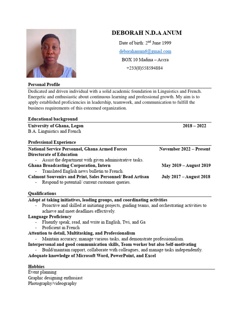 Deborah N.D.A Anum. | PDF