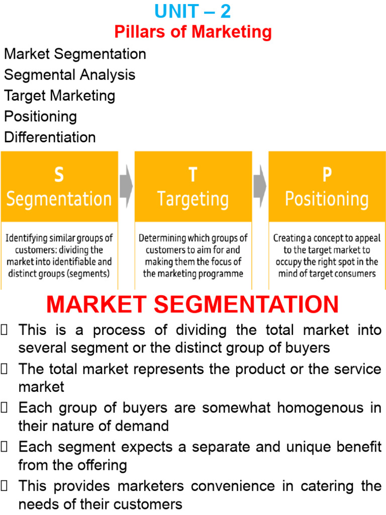 Pillers of Marketing - Segment, Target, Positioning & Differentiation | PDF | Market ...