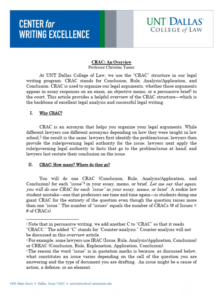 Center For Writing Excellence-Crac Overview | PDF | Intentional ...