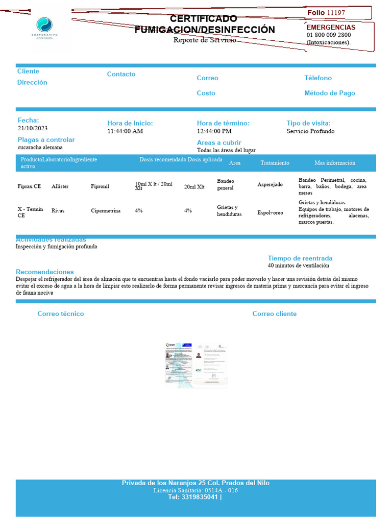 Reporte de Servicio Nro. 11197 | PDF