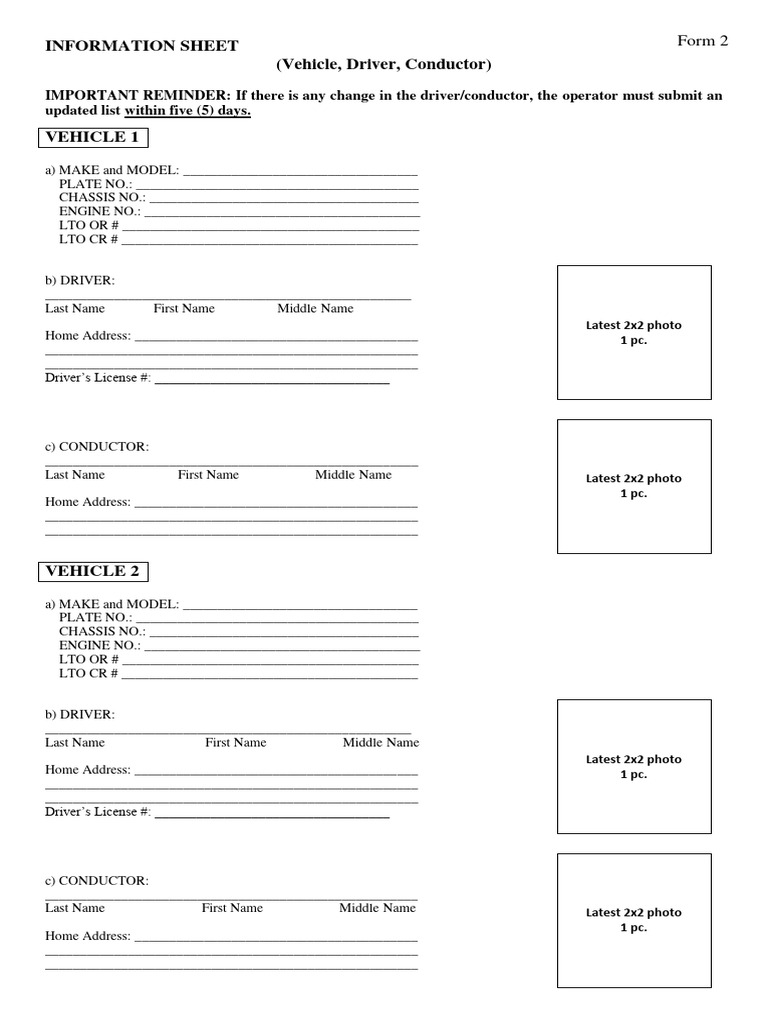 Information Sheet - Form 2 | PDF