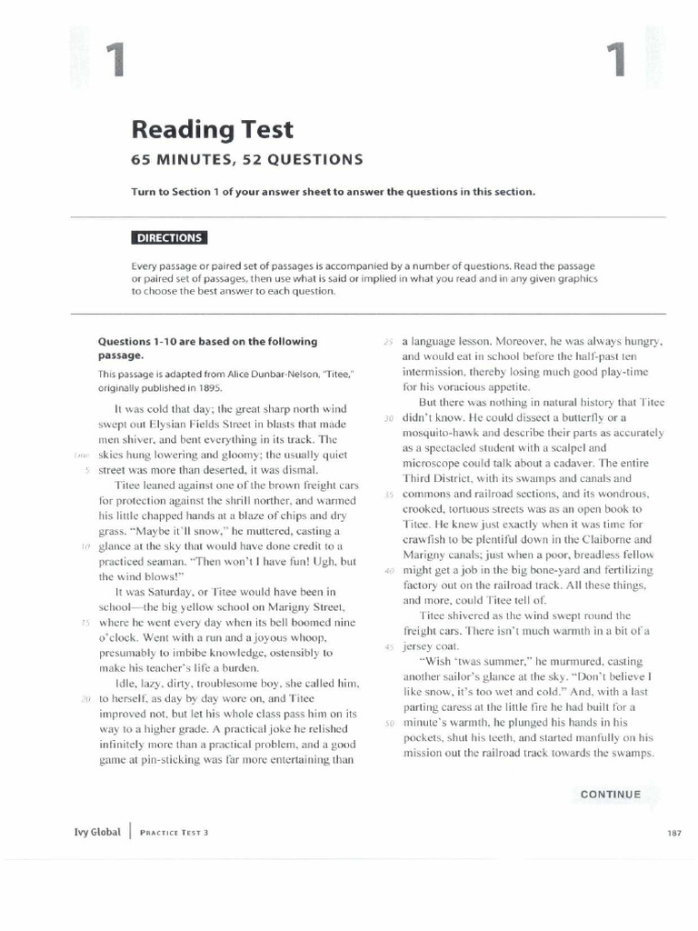 Ivy Global New SAT 4 Practice Tests-Test 3-192-249 | PDF