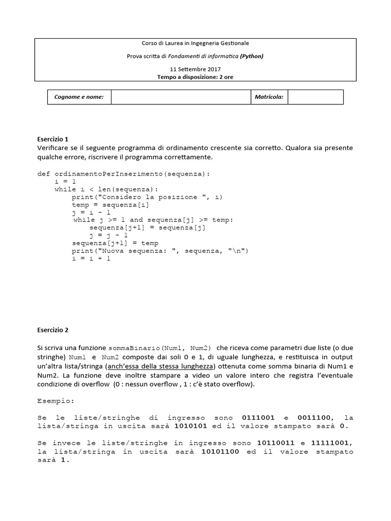 11 Settembre 2017 Python | PDF