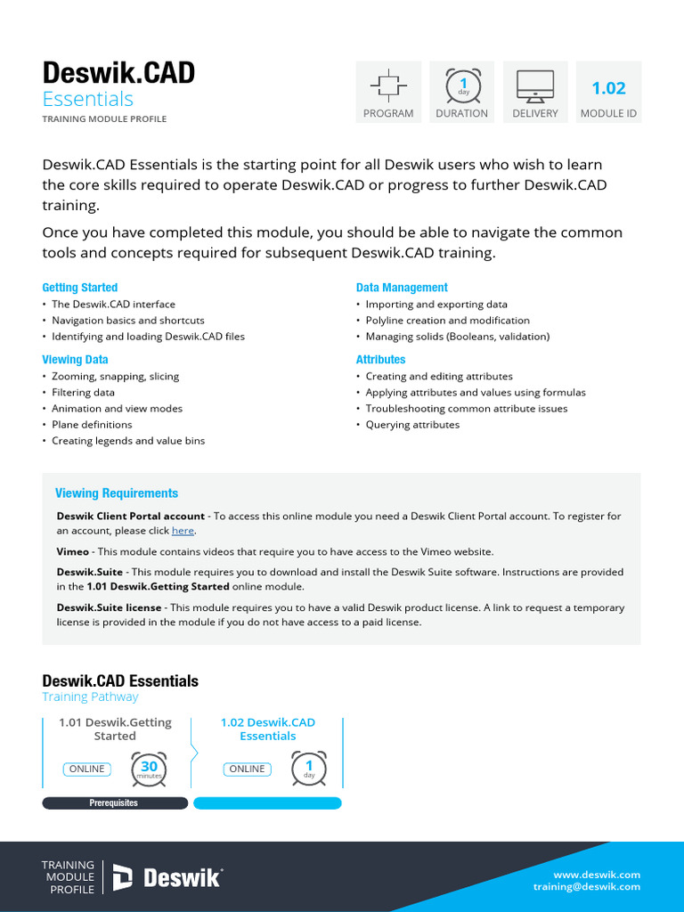 1 02 Deswik Cad Essentials Pdf
