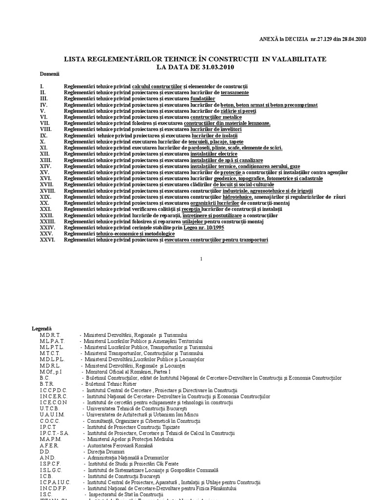 Lista - Reglementari 22-03-2011 | PDF
