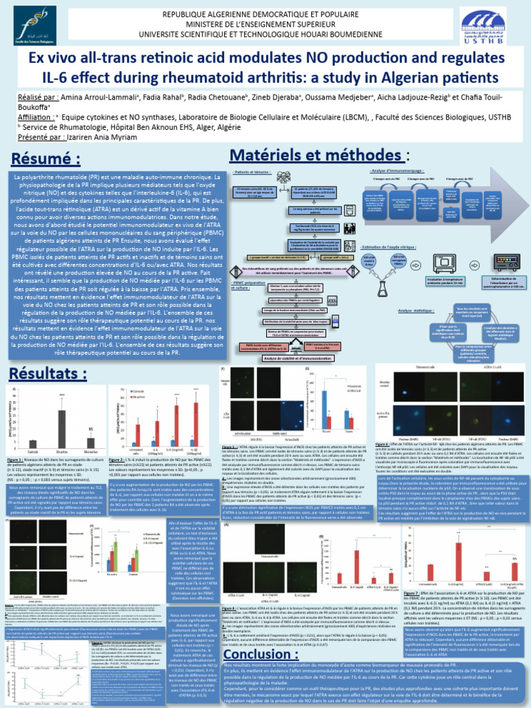 ATRA et production de NO dans la PR | PDF | Interleukine 6 | Immunologie