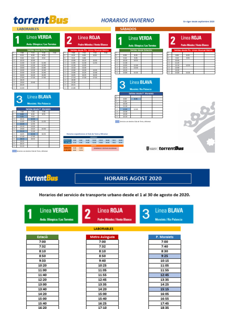 Lineas Transporte Urbano TorrentBus 1 | PDF