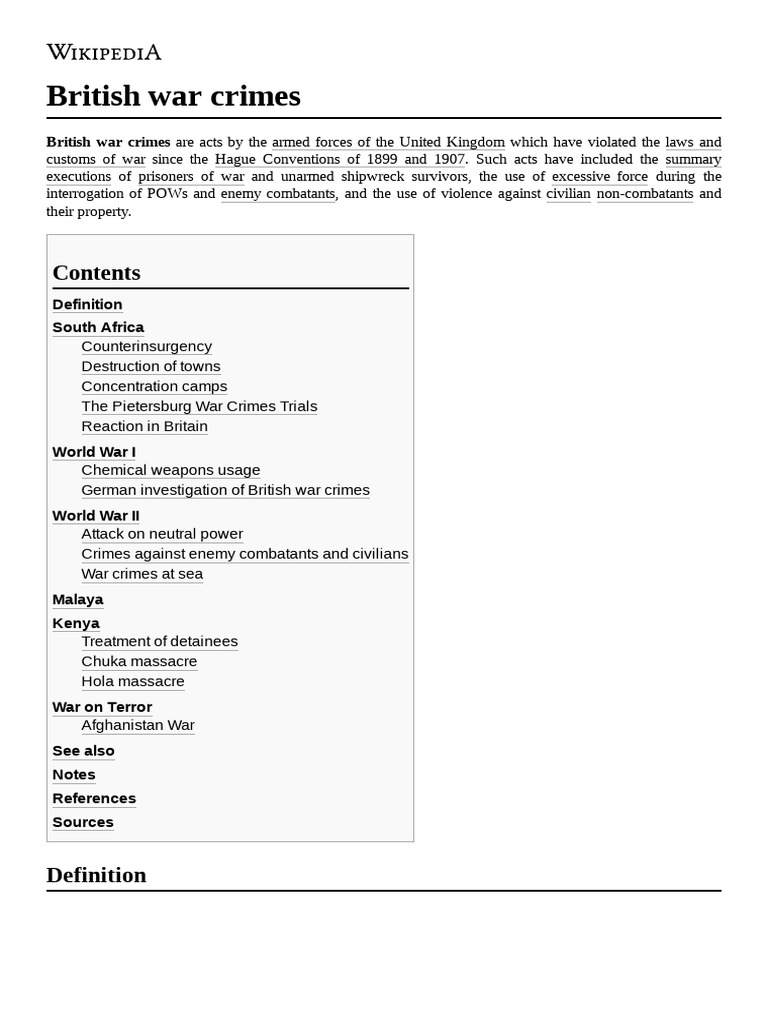 British War Crimes | PDF | Chemical Warfare | Military