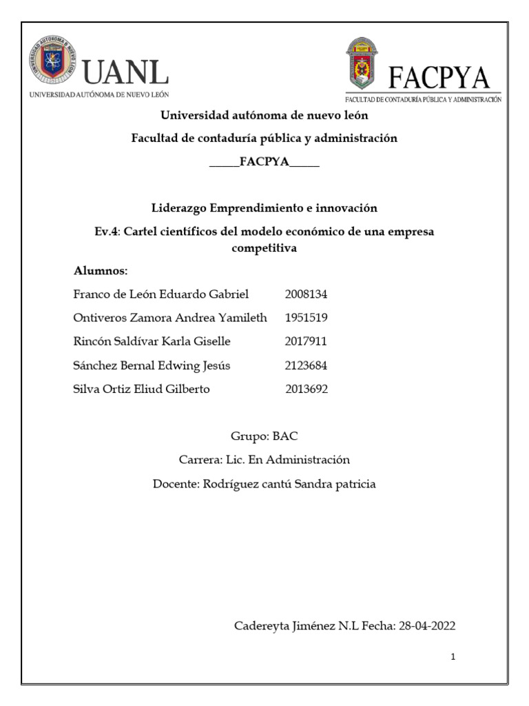 Equipo B-Ev.4 Cartel Cientifico-Liderazgo e | PDF | Negocios