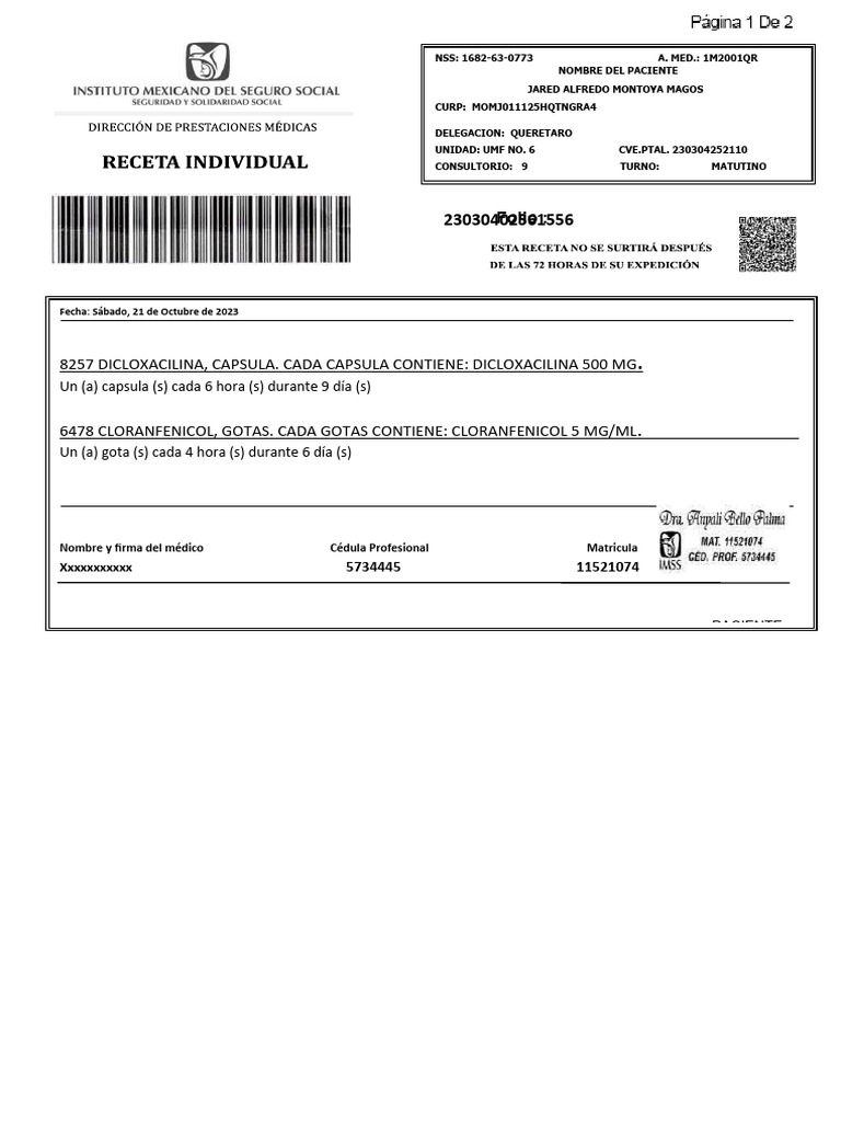 Receta IMSS | PDF