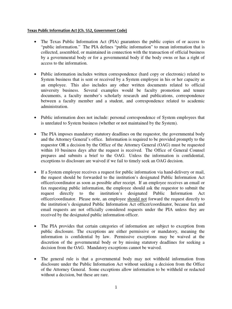 2summary TPIA | PDF | Discovery (Law) | Government