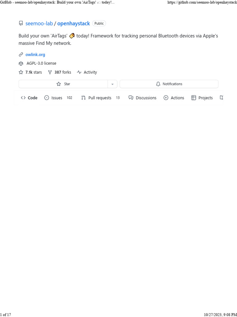Openhaystack: Seemoo-Lab | PDF | Mobile App | Public Key Cryptography