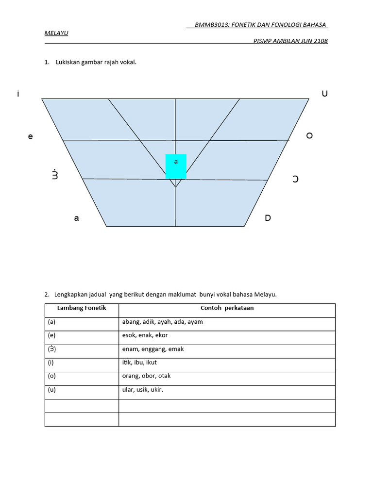 Tutorial 3 Fonetik | PDF | Seni & Disiplin Bahasa