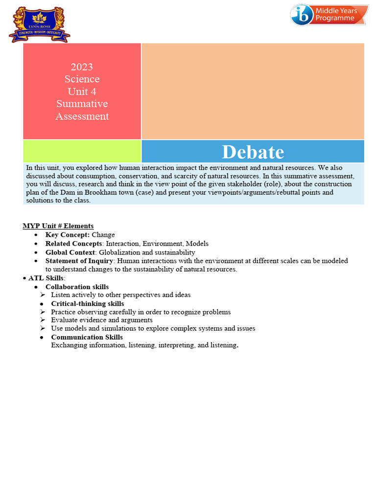 MYP Summative Assessment G8 | PDF | Science & Mathematics | Computers