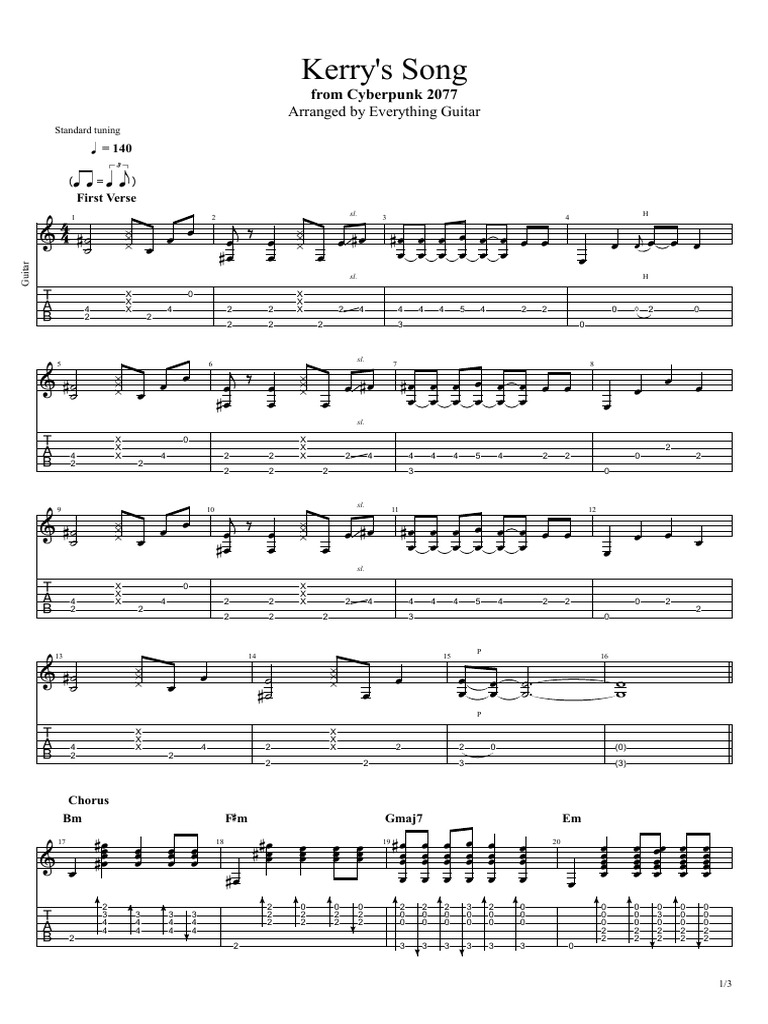 Kerry's Song Sheet Music | PDF | Songs | Rock Songs