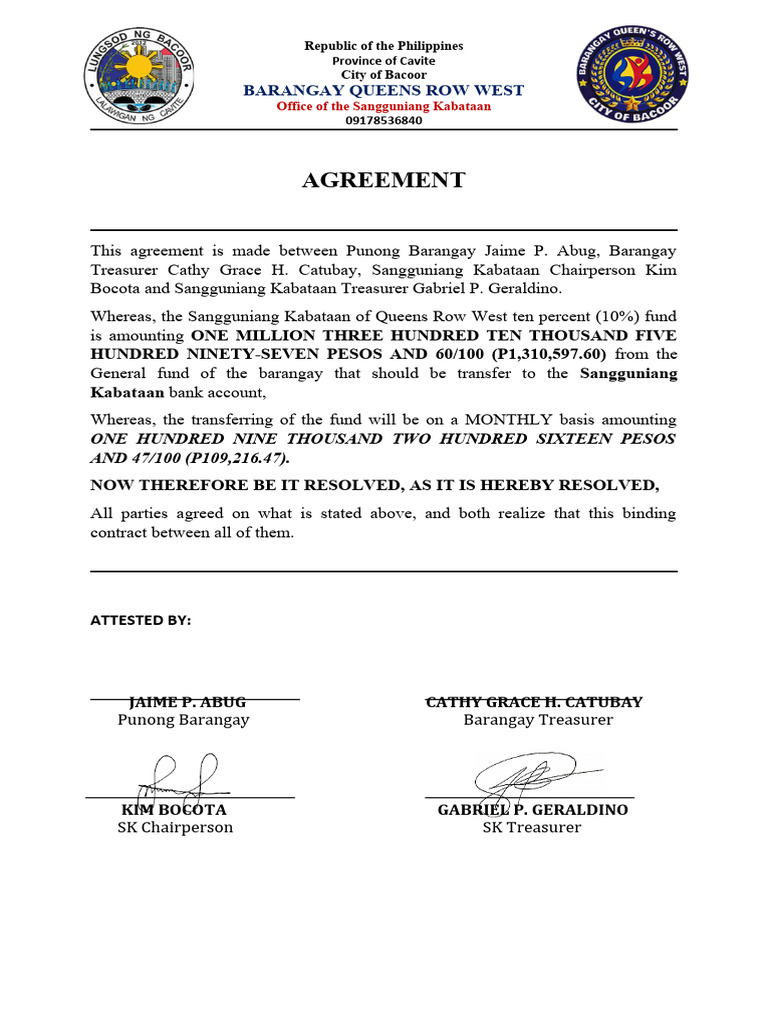 SK QRW - Letter-of-Agreement 2023 | PDF