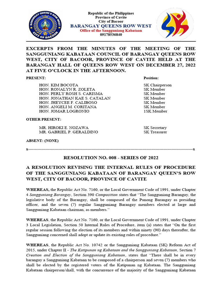 SK QRW - New Reso 8-2022 | PDF