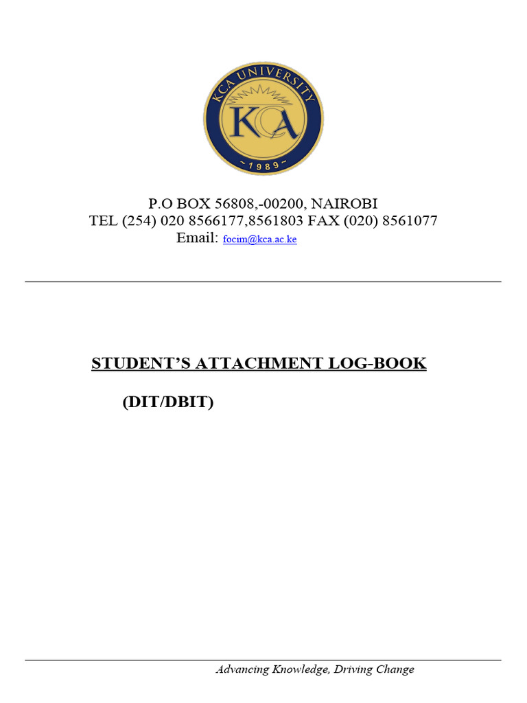 Student Attachment Logbook Guide | PDF | Business | Technology ...